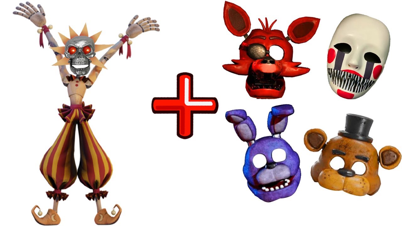 Sundrop Skull + 4 FnaF Masks = ??? Fnaf Animation - YouTube