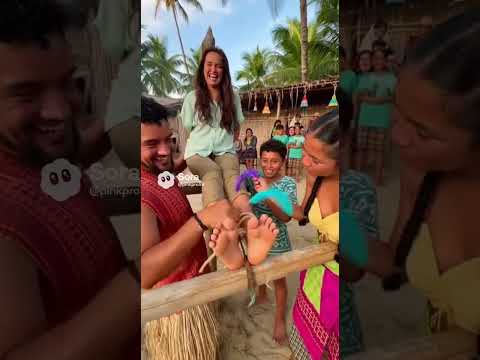 Latino woman tickled by Islanders #sora2 #Latina #ticklecommunity #feet