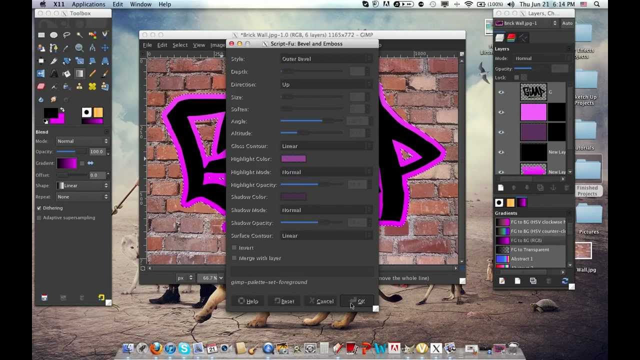 How to Make Graffiti on a Brick Wall in GIMP - YouTube