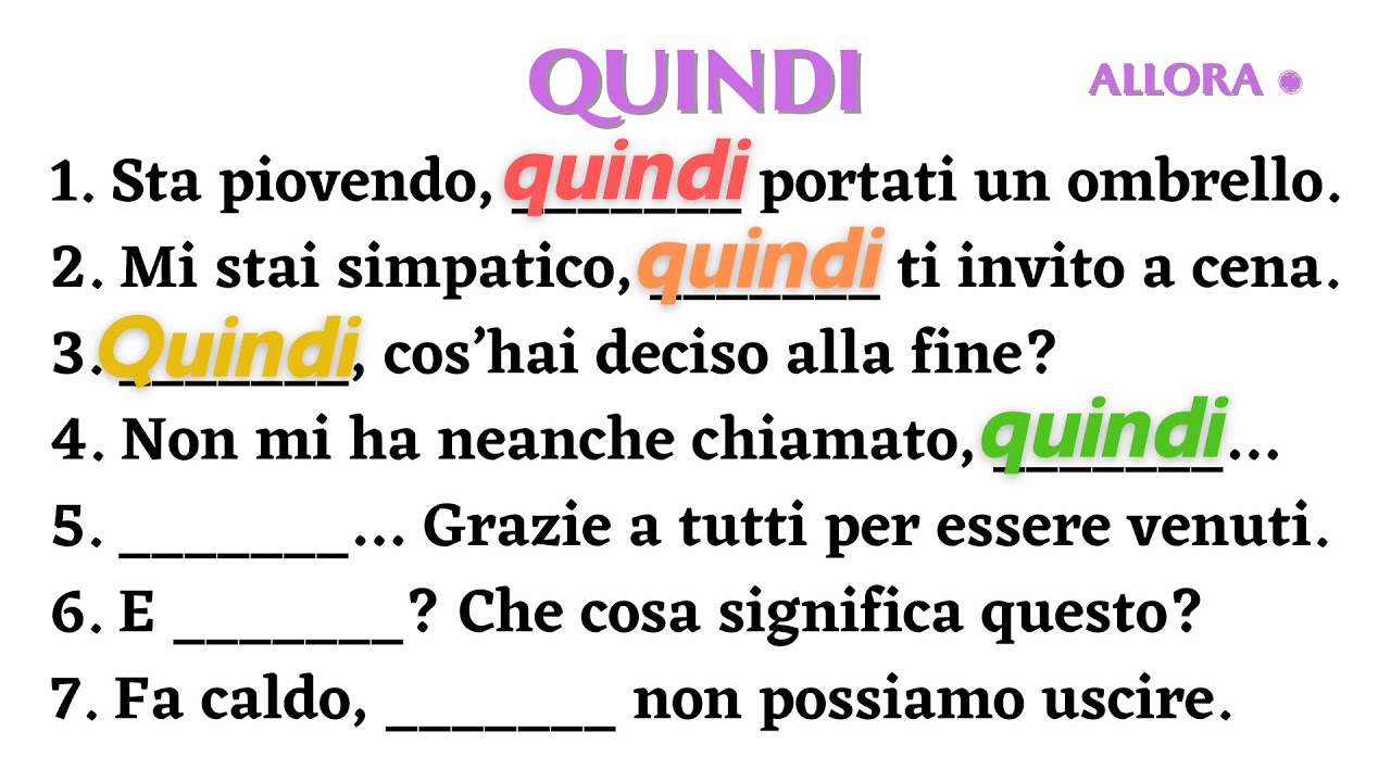 Italian how to use important linking words | Connettivi | Build phrases ...