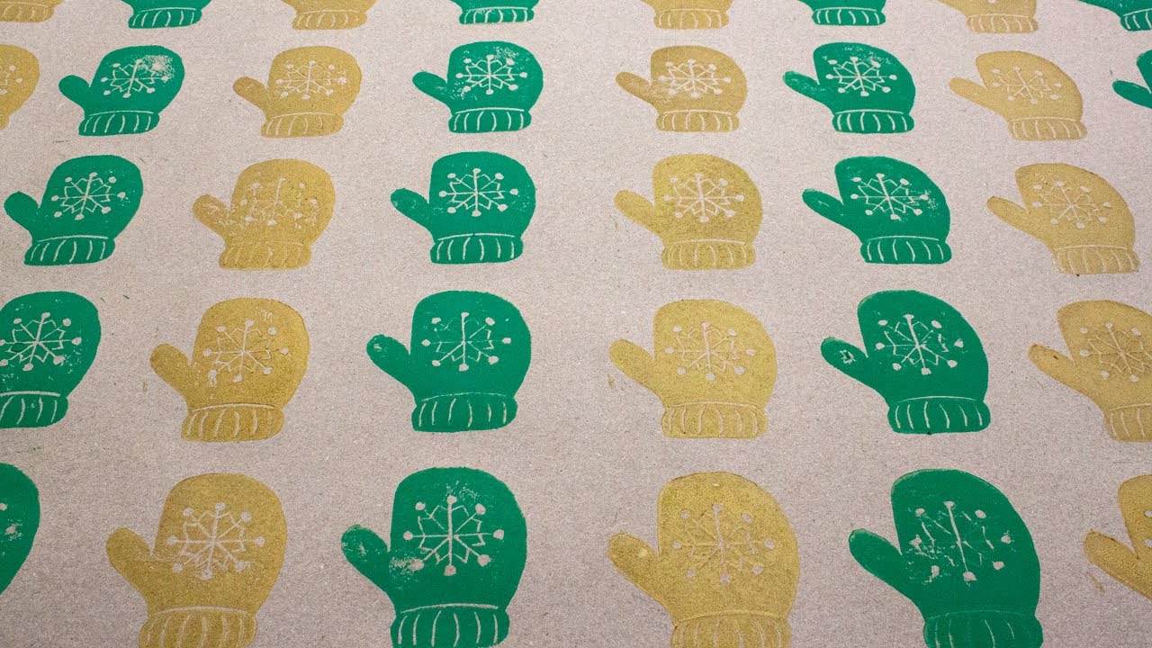 Hand Printed Wrapping Paper - A WheatonArts Family Art Workshop - YouTube