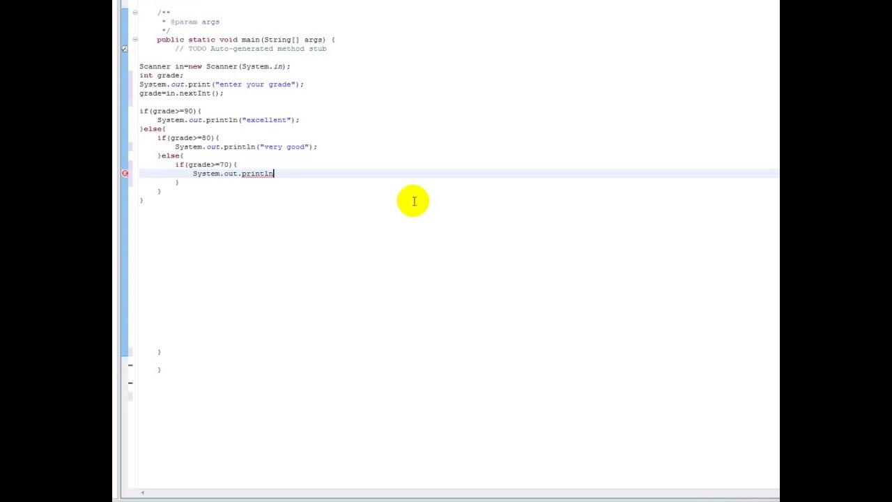 students grades use if else in java - YouTube