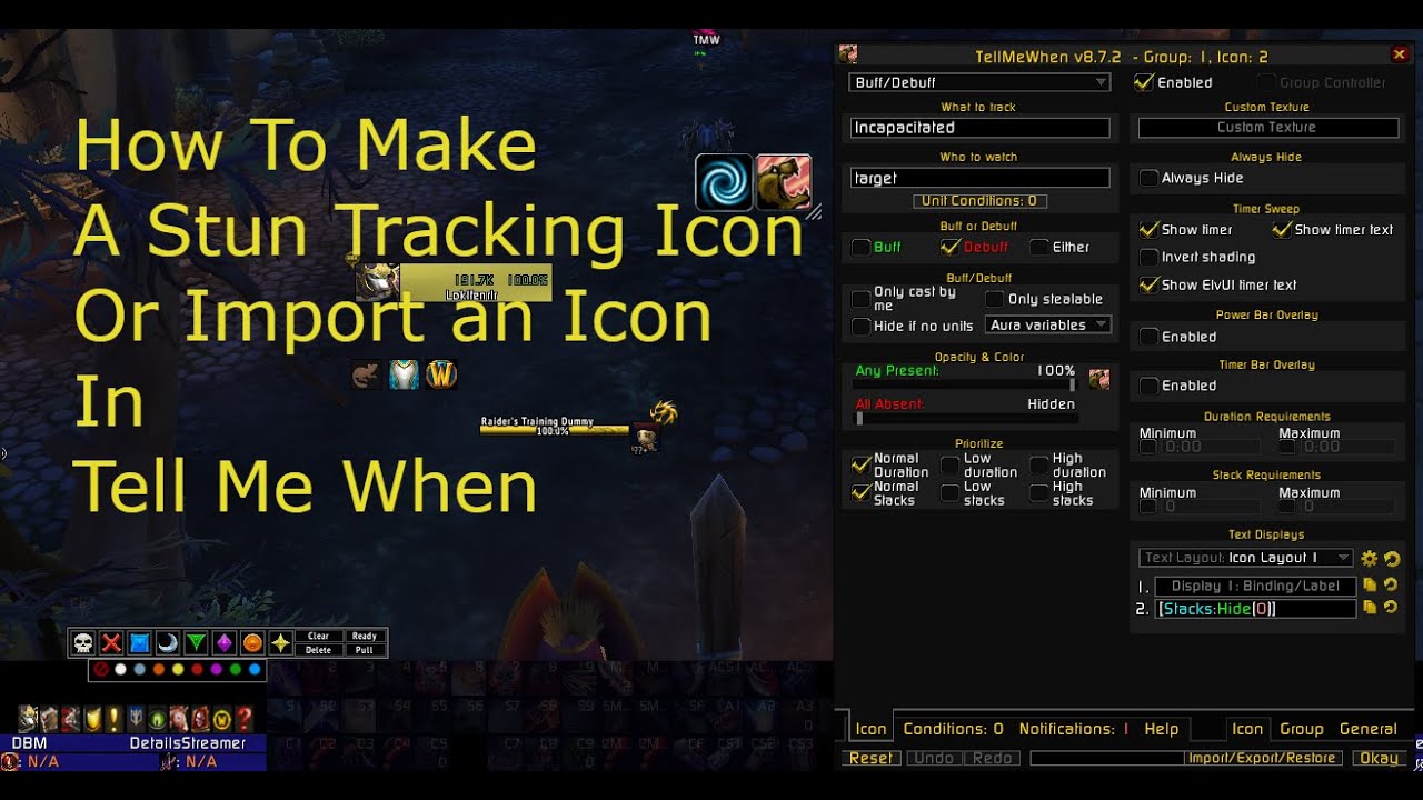 How To Make A Stun Tracking Icon Tell Me When. Import Icon Tell Me When ...