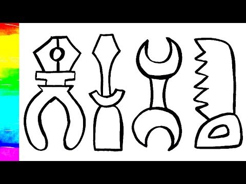 Toy Repair Tools coloring pages Learn Colors for kids | Toy Art - YouTube