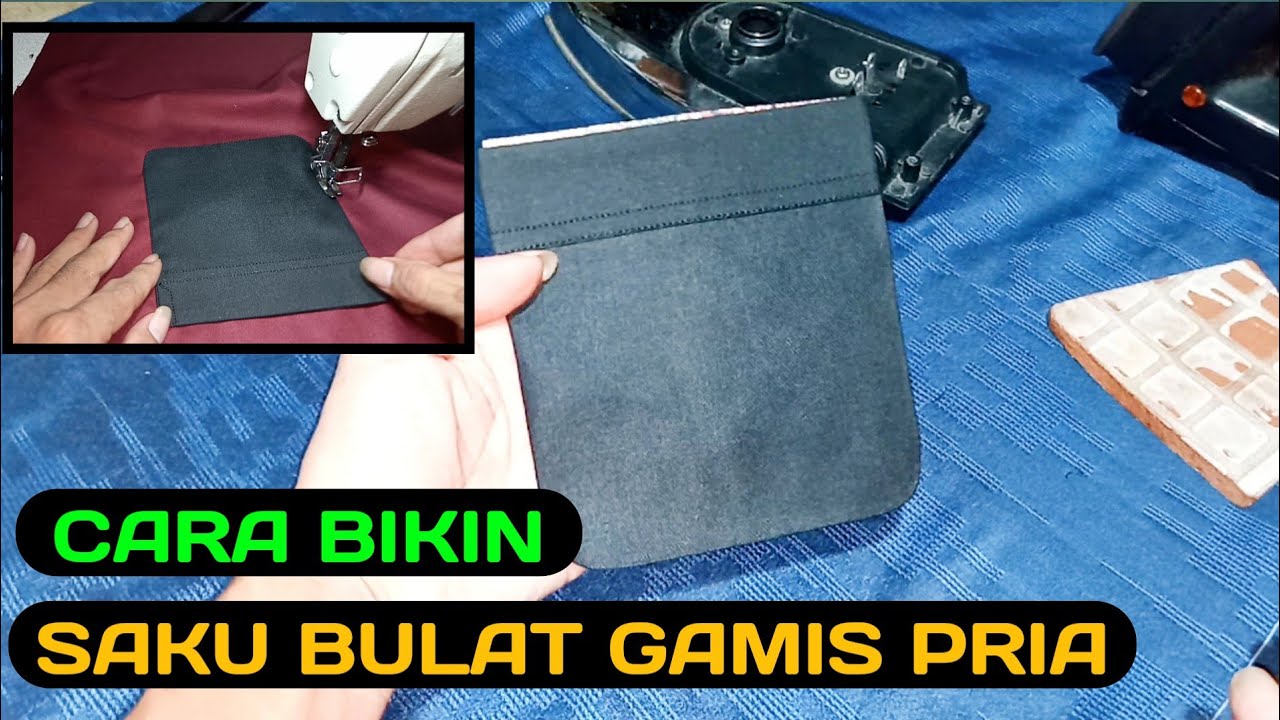 tips mudah membuat saku tempel bulat - YouTube