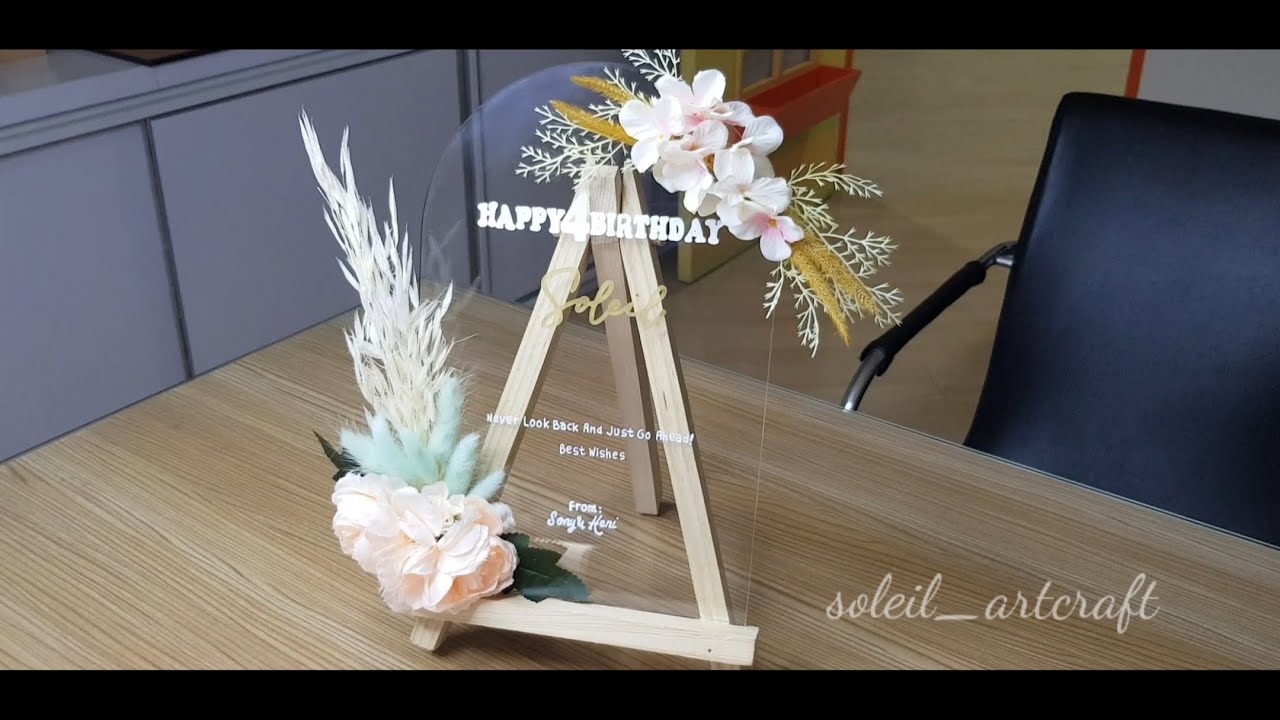 CARA MEMBUAT UCAPAN DARI PAPAN AKRILIK/DIY ACRYLIC BIRTHDAY WEDDING ...