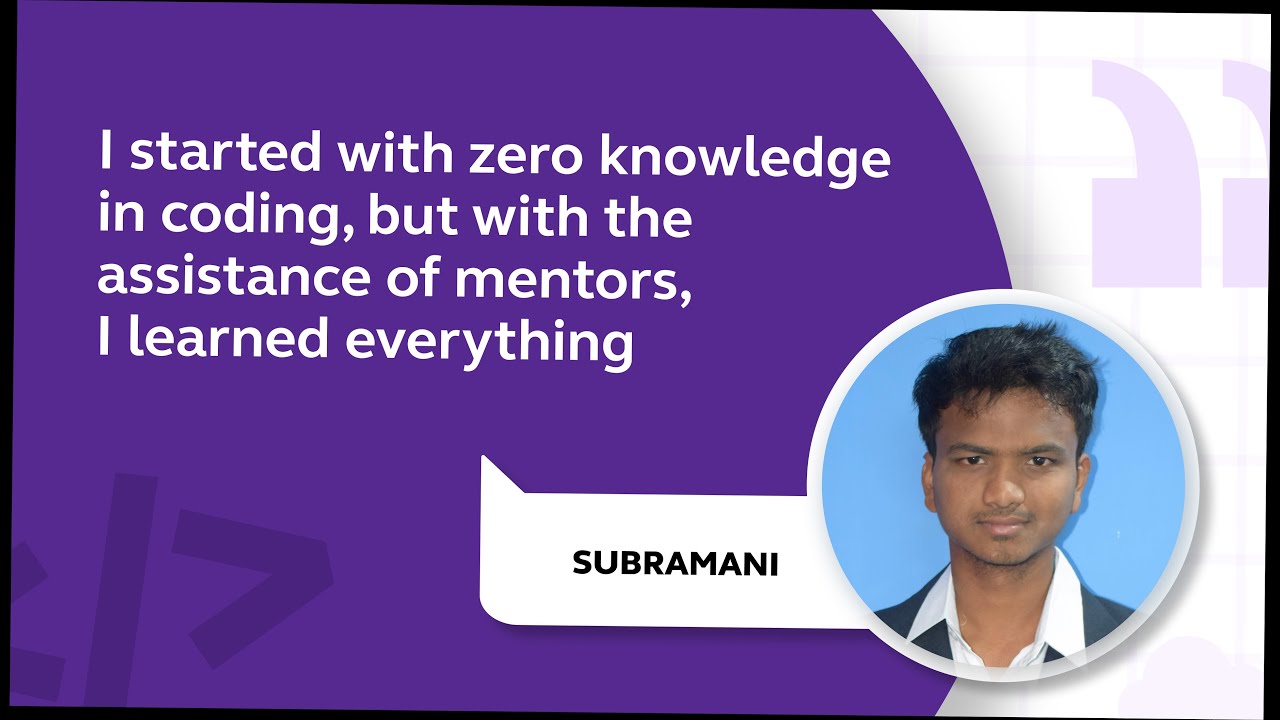 Subramani| Mechanical Engineering to Web Developer! How? Success Journey| Full Stack course ...
