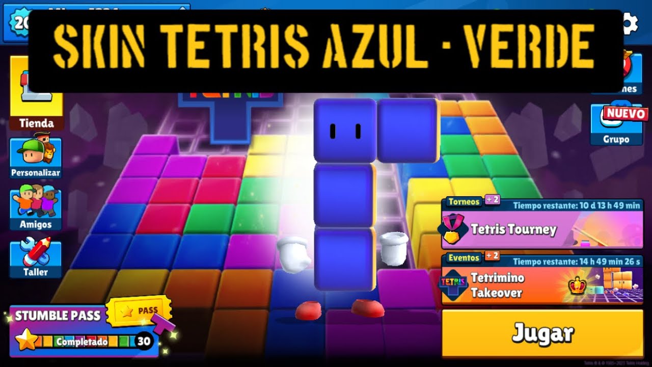 Consiguiendo la Skin TETRIS Azul - Verde en Stumble Guys 🟦🟩 - YouTube