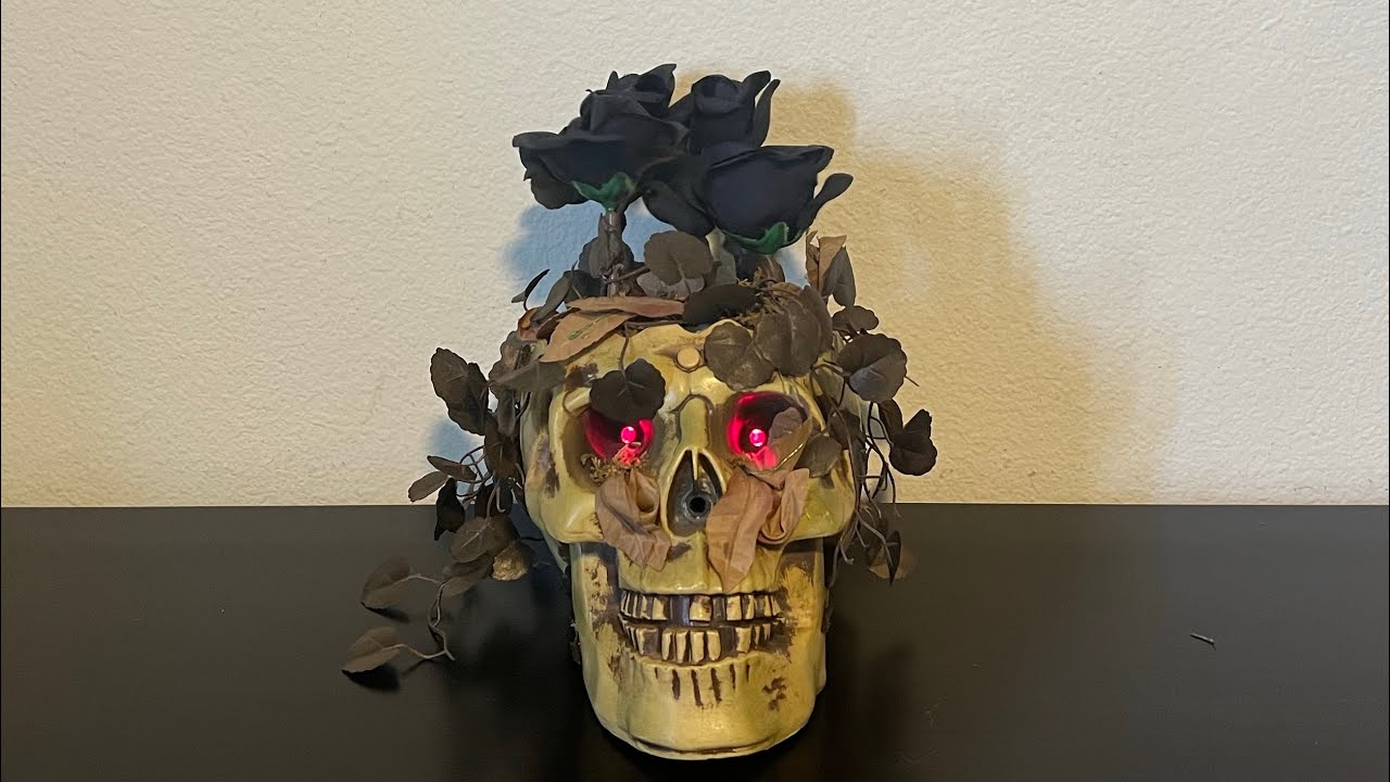 Gemmy Halloween 2000 Dancing Flowers In Skull - YouTube