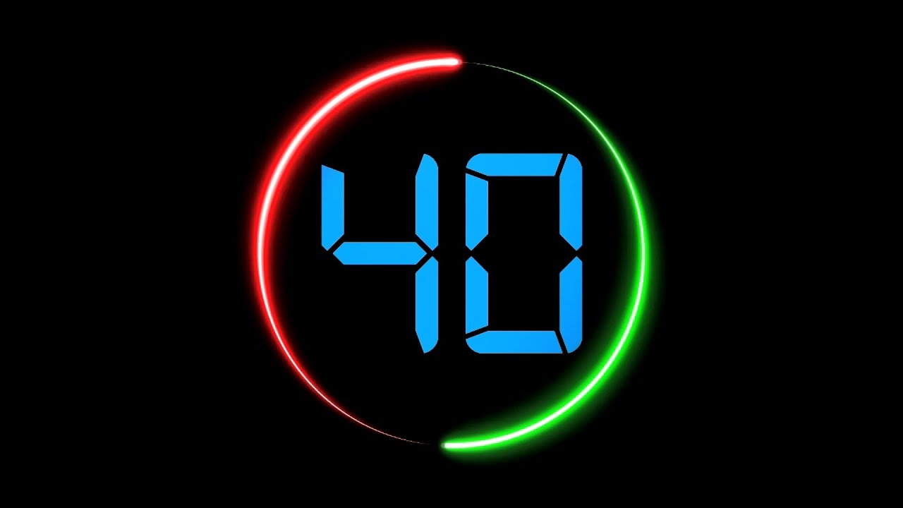 Timer 40 seconds / Relógio Regressivo - Dígito Azul - YouTube