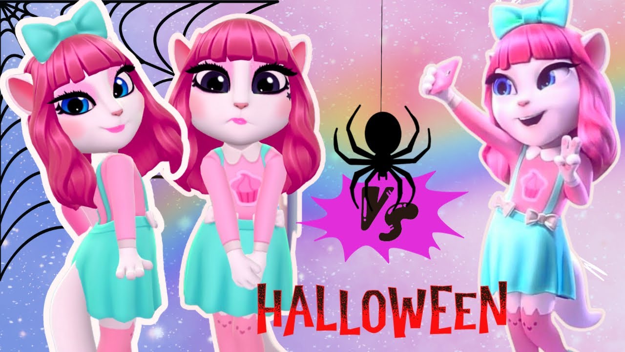 Real My talking Angela 😮 - Halloween Special 🎃 - My talking Angela 2 ...
