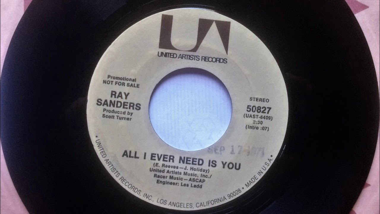 All I Ever Need Is You , Ray Sanders , 1971 - YouTube