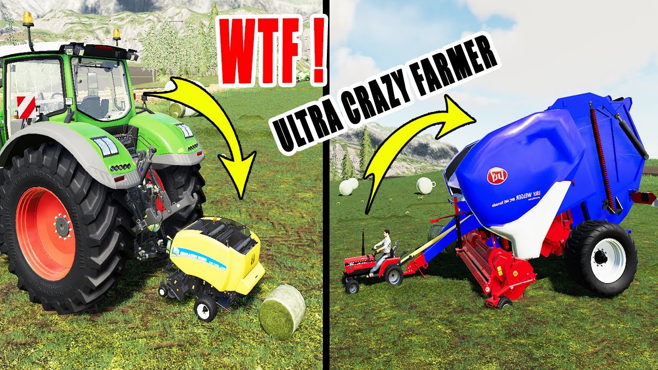 Farming Simulator 19 : MINI BALER & BIG TRACTOR , BIG BALER & MINI ...