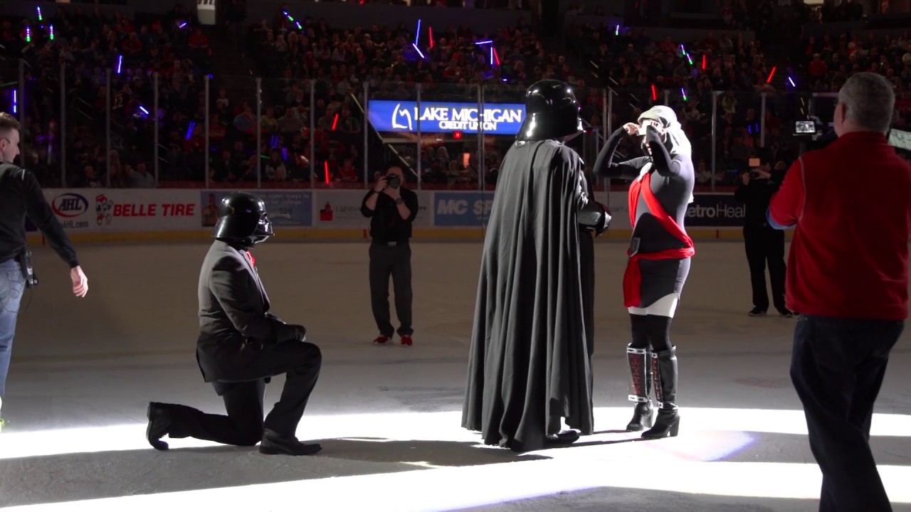 Darth Vader Proposal - Star Wars Night 2-25-17 - YouTube