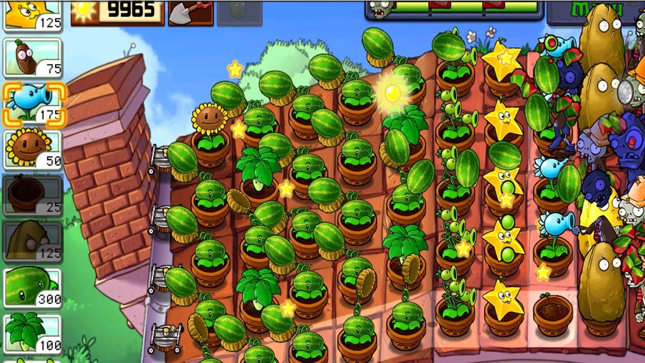 Plants vs Zombies Hard PVZ Adventure 1 Roof 8 - YouTube