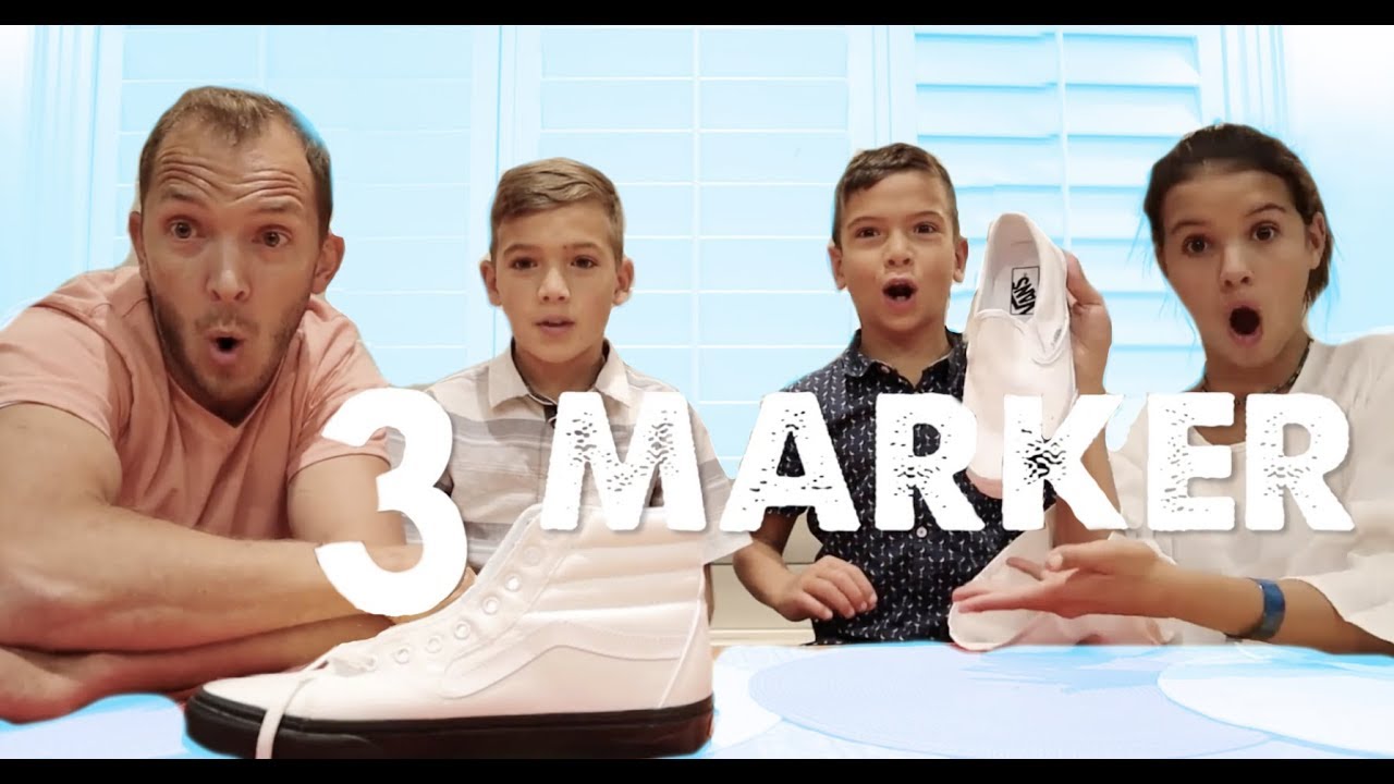 3 MARKER SHOE CHALLENGE | Shoe Makeover with Sharpies! - YouTube