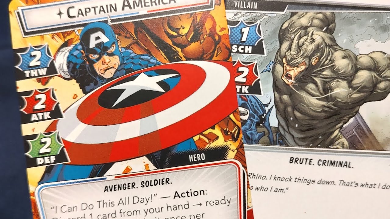 Marvel Champions Captain America vs Rhino - YouTube