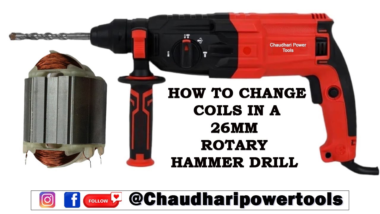 How to change field coil in a 26mm hammer drill || How to repair field ...