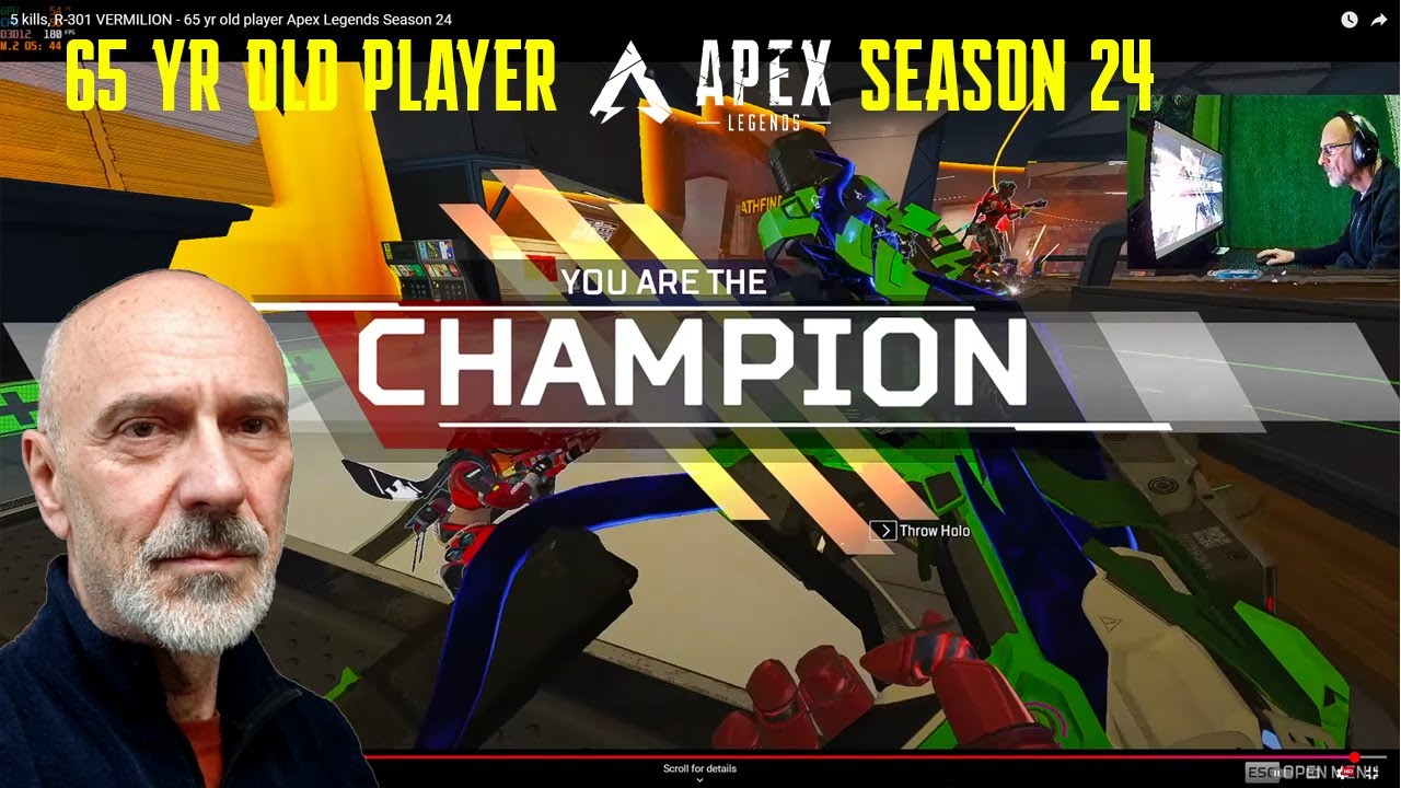5 kills, R-301 VERMILION - 65 yr old player Apex Legends Season 24 ...