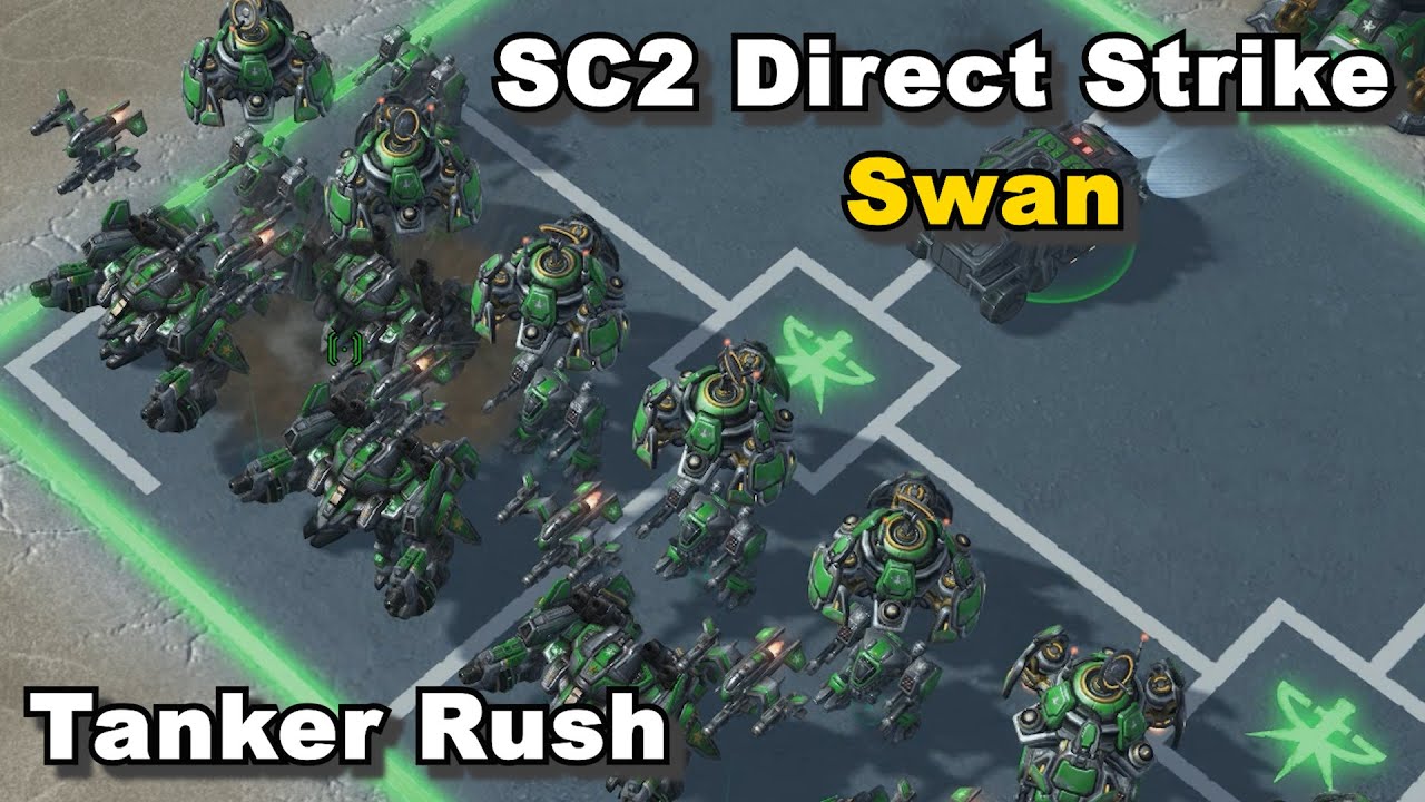 [SC2] Direct Strike - Swan mode - Tanker Rush - YouTube