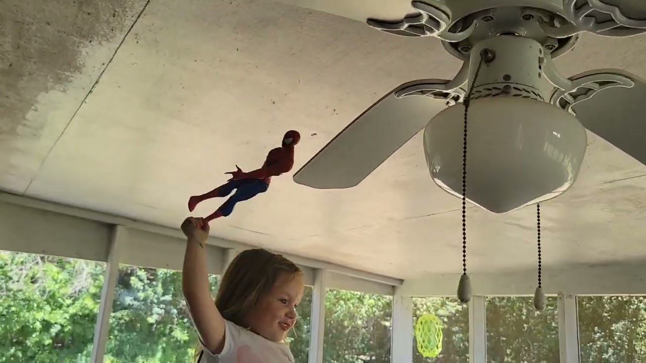 Spiderman hiding on the fan - YouTube