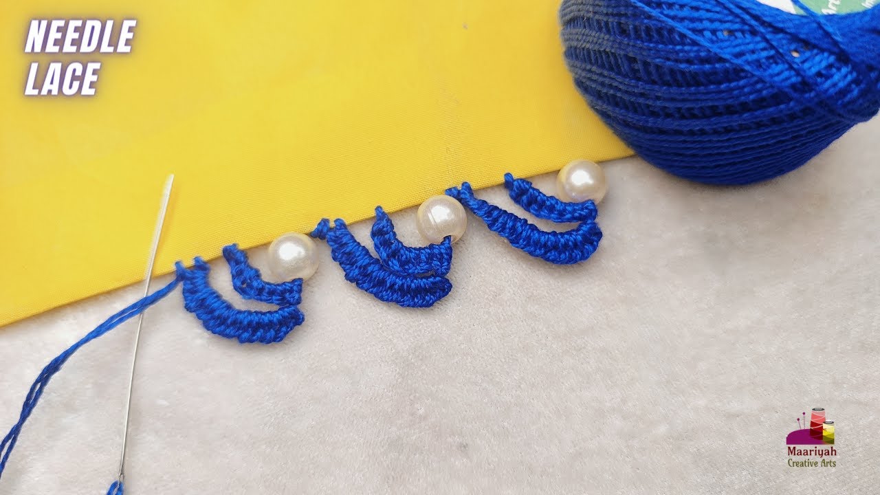 Lace With Needle | Randa Embroidery | सुई से क्रोशिये जैसी लेस - 913 ...