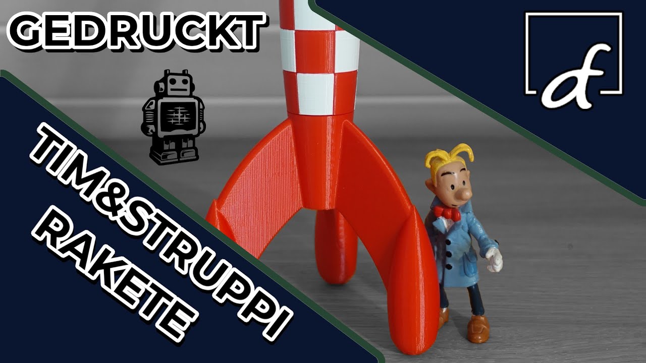 Rakete von Tim und Struppi (Tintin) ausgedruckt auf dem Ultimaker2 ...