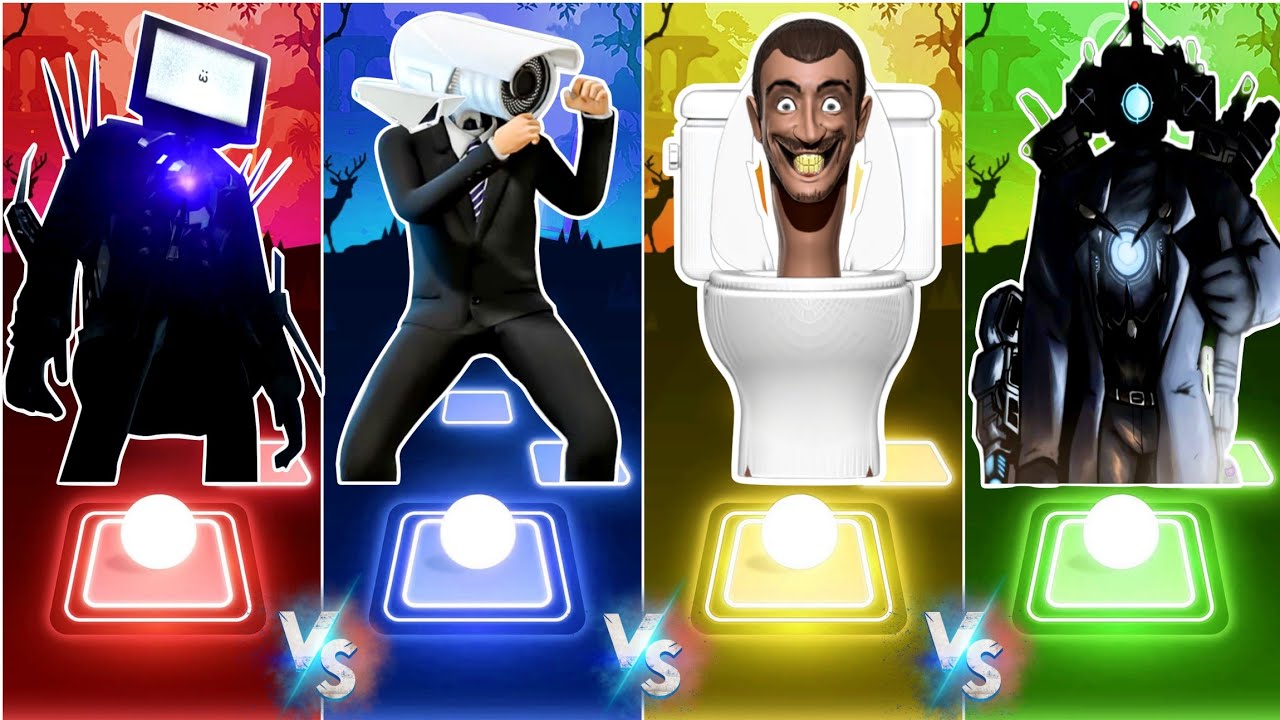 TV MAN vs CAMERA MAN vs SKIBIDI TOILET vs Light Man - Tiles Hop - YouTube