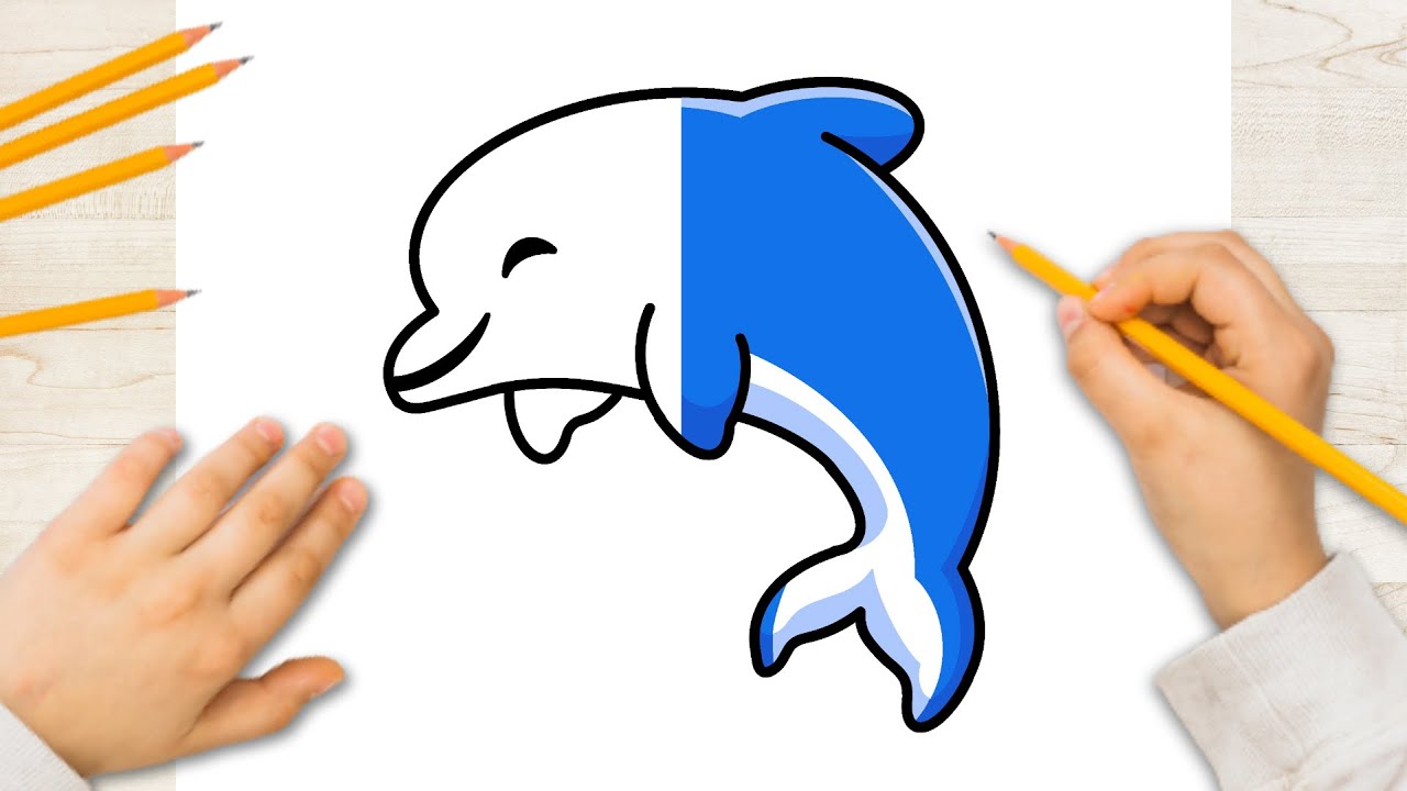 Como Desenhar Um Lindo Filhote De Golfinho Passo A Passo Tubarão