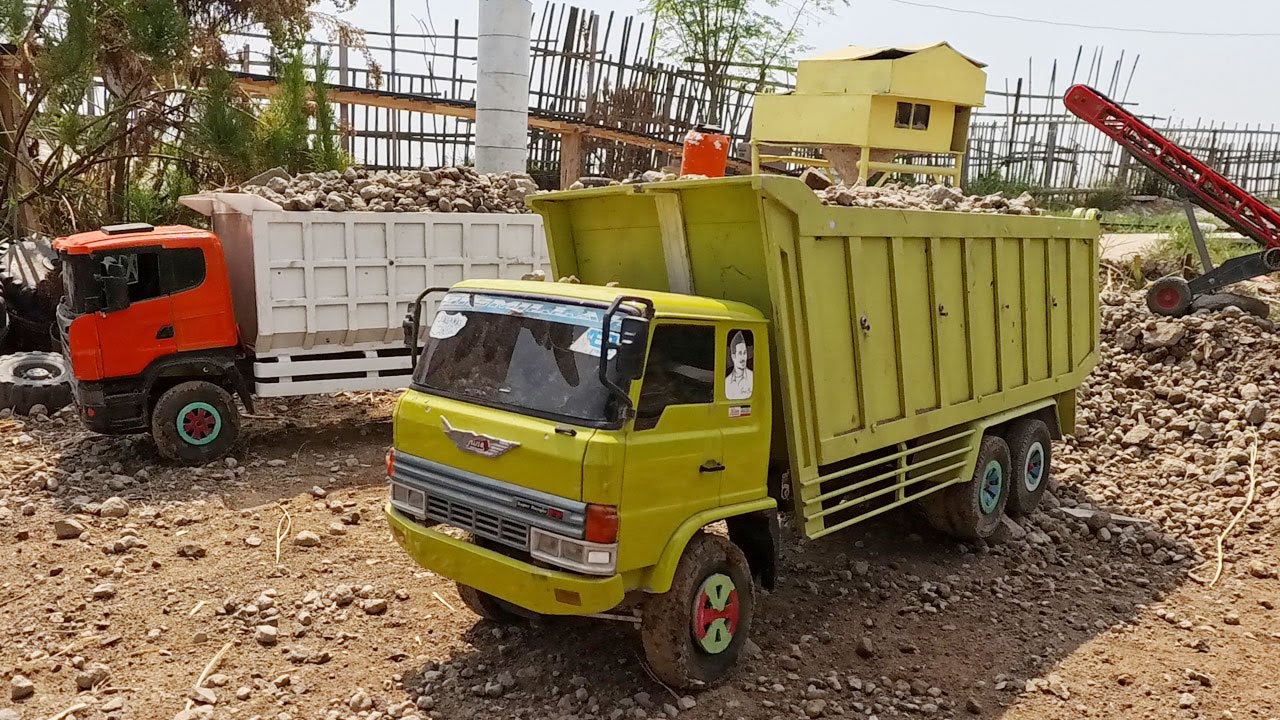 Overload Mobil Truk RC Hino FF muatan Batu Oleng Jatuh Terguling, Hino ...