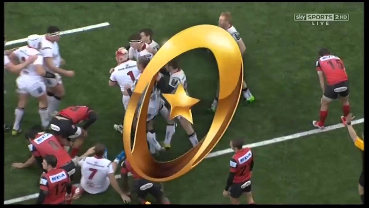 Oyonnax v Ulster 10/01/2016 Kyle McCall Try - YouTube