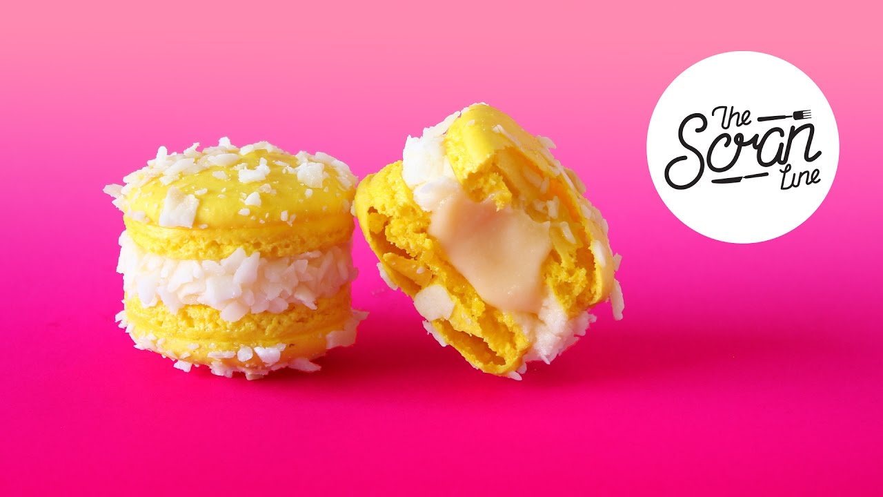 PINEAPPLE COCONUT MACARONS - The Scran Line - YouTube