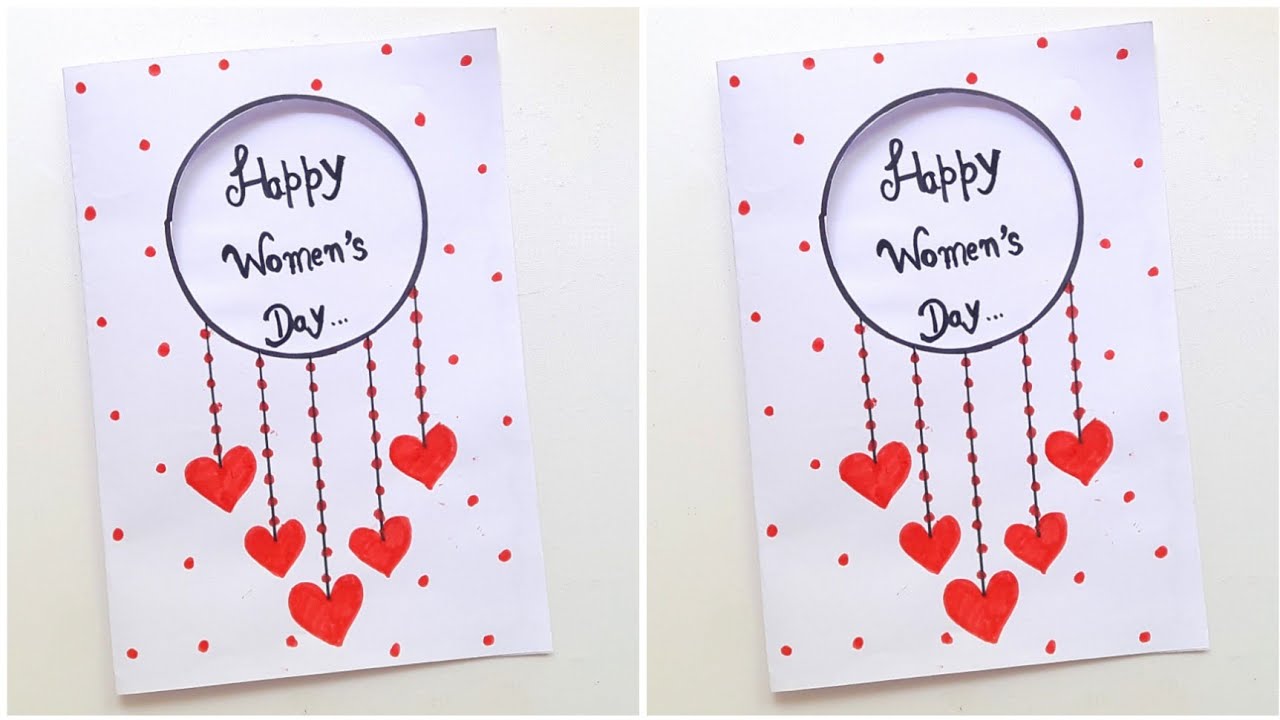 😍 White Paper 😍 Happy Women's Day Card 2023 • Easy & Beautiful Women's ...