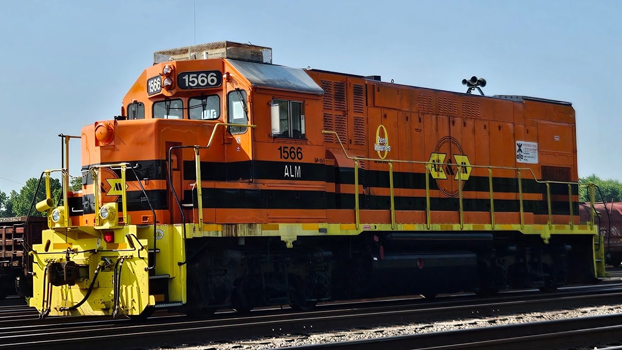 7-15-24 ALM1566 GP15-1 ex CNW with gong bell nose sitting at the Poplar ...
