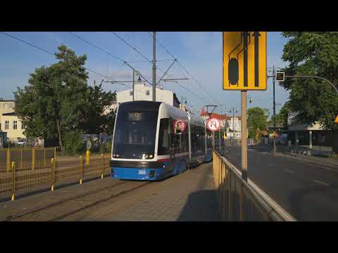 Poland, Bydgoszcz, tram 9 ride from Matejki to Opera