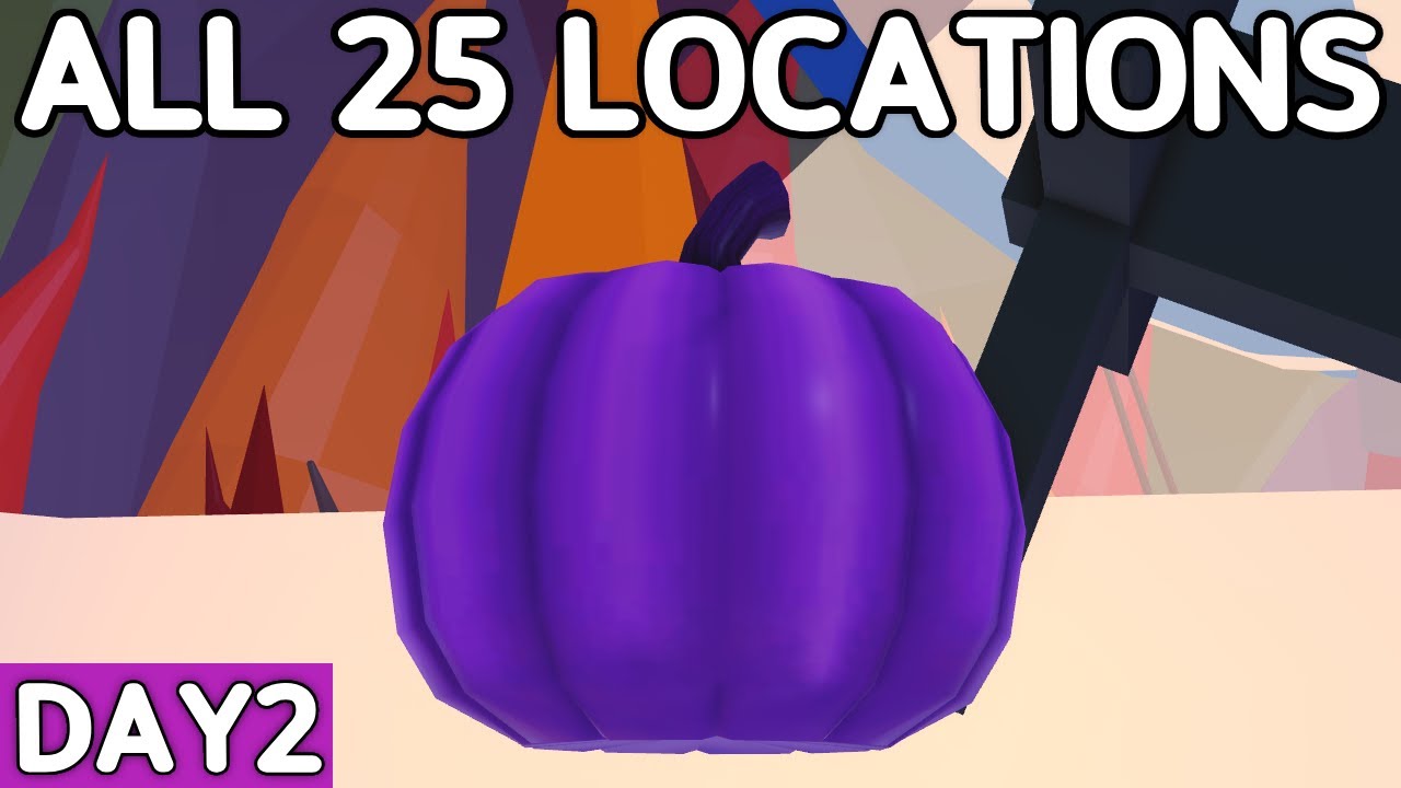 How To Get ALL 25 Purple Pumpkin Locations in Adopt Me! (Day 2) - YouTube