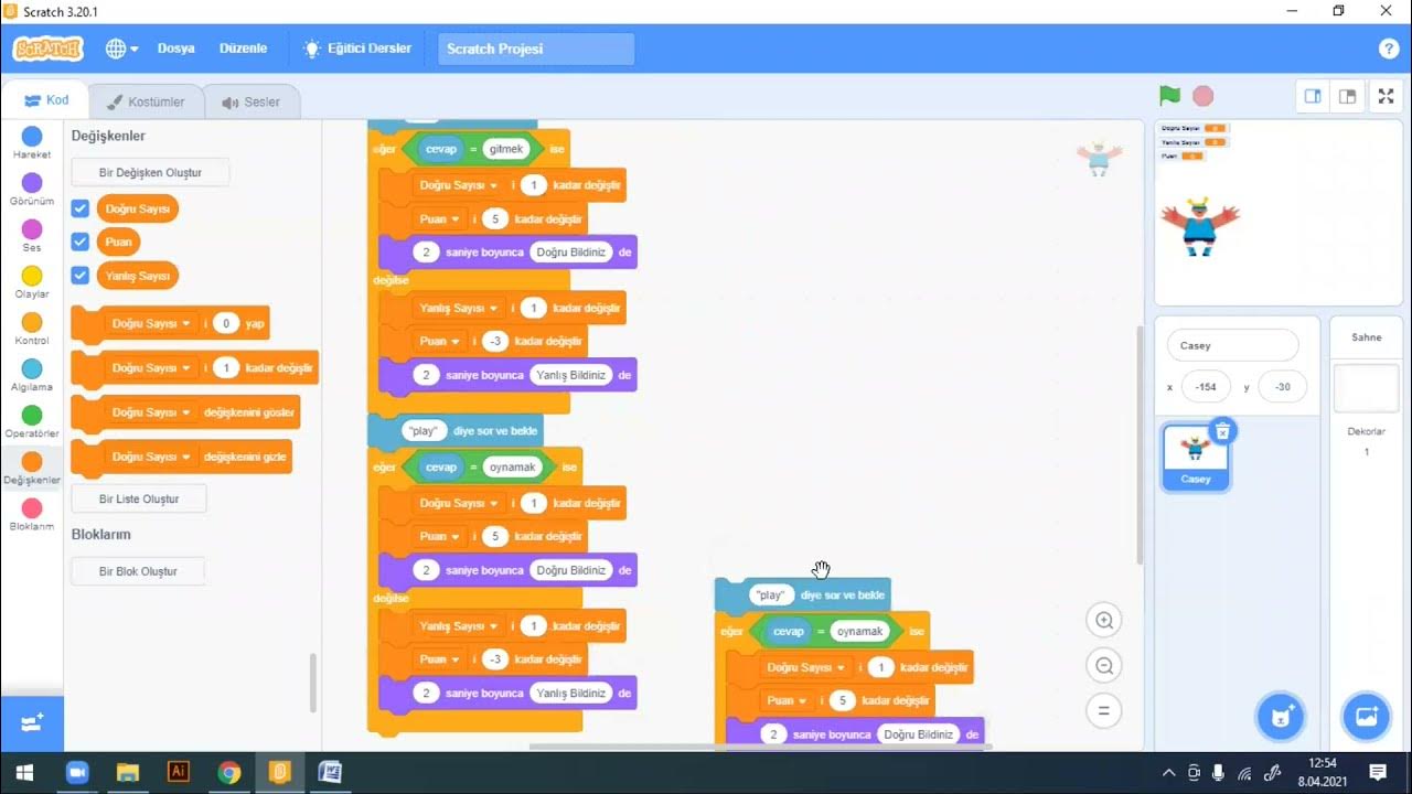 DERS_9 -- Scratch 3.0 ile Değişkenler - YouTube