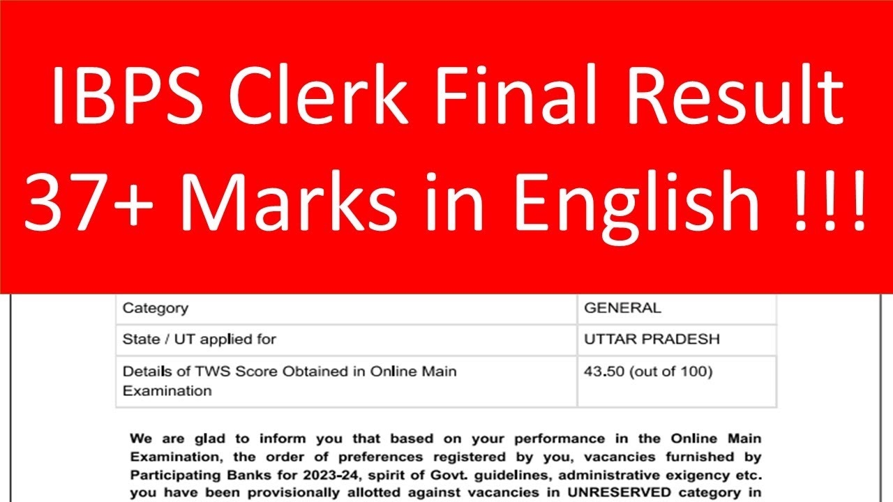 IBPS Clerk Mains Scorecard 2022-23 - YouTube