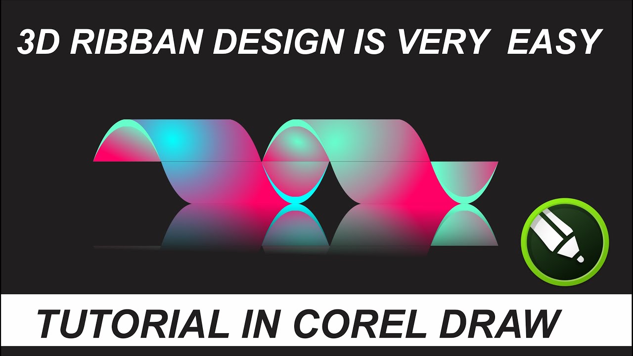 3D RIBBAN DESIGN TUTORIAL TEMPLATE IN COREL DRAW - YouTube