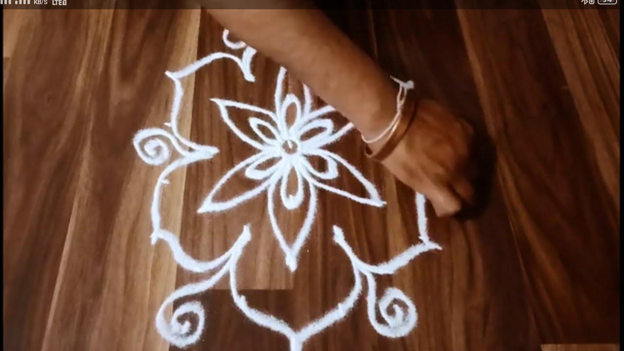 small 7x4 dots rangoli|small dots kolam, rangoli designs| simple and ...