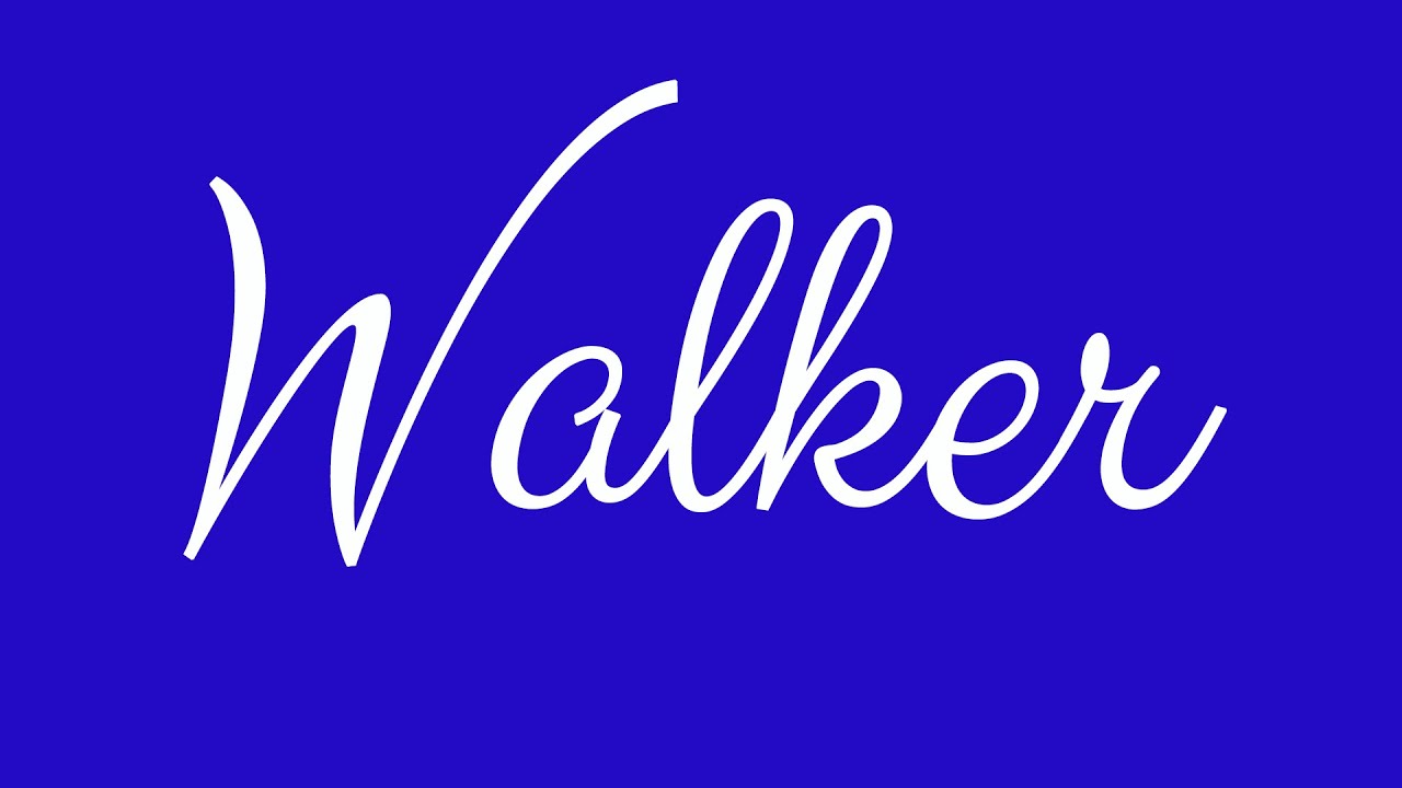 Learn how to Sign the Name Walker Stylishly in Cursive Writing - YouTube