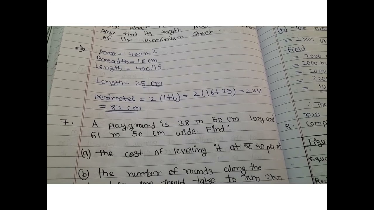 Start Up Mathematics Class 7 Chapter 14 Perimeter And Area Exercise 14 Start Up Mathematics Class 7 Chapter 14 Perimeter And Area Exercise 14