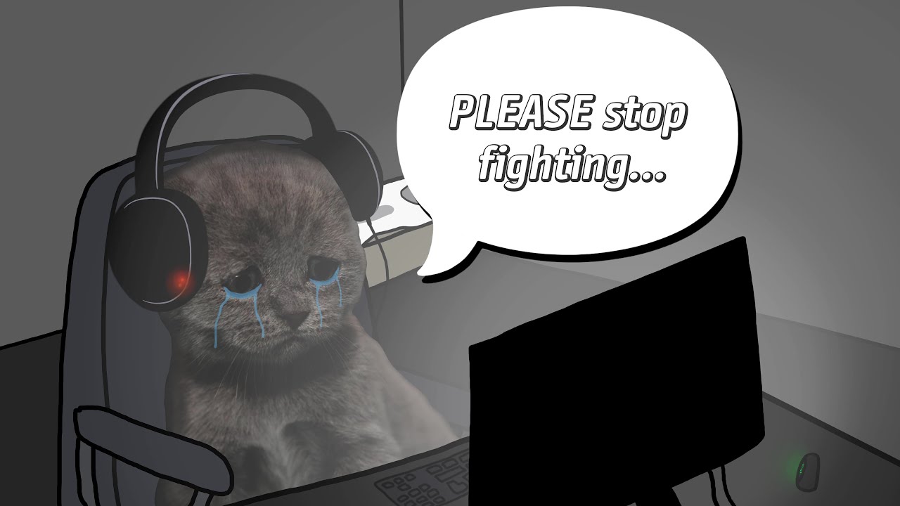 Gamer Cat's friends are mean and make him cry - YouTube