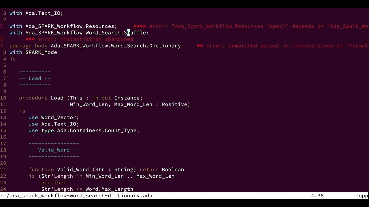 Demo of Ada Language Server in VIM - YouTube