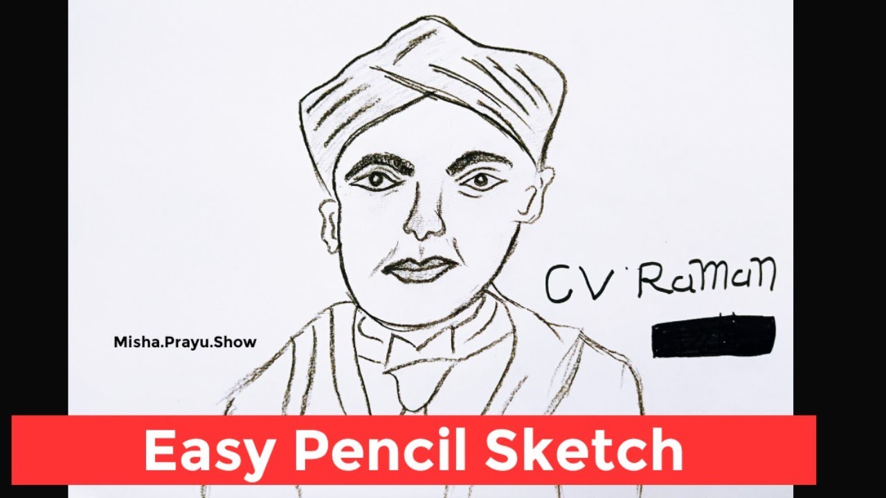 How to Draw CV Raman step by step | Pencil sketching Sir C V Raman | C ...