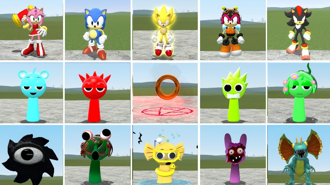 EVOLUTION OF SONIC AND SPUNKI INTO GIANT MONSTERS IN GARRY'S MOD - YouTube