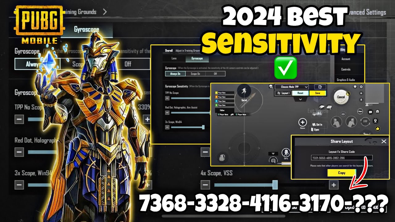 New Update 3.2🔱Best Sensitivity Code + Control Settings Pubg Mobile ...