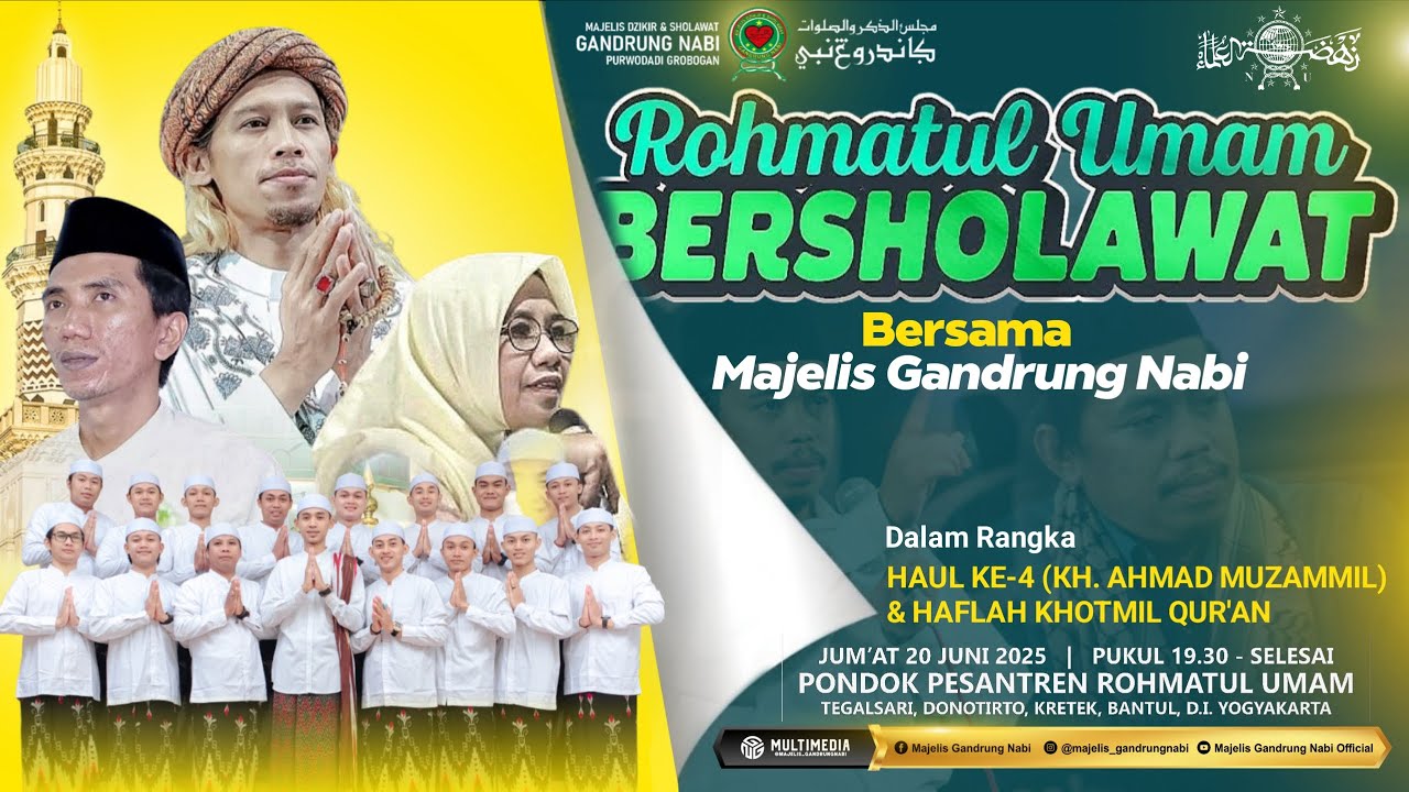 🔴🔵[LIVE] ROHMATUL UMAM BERSHOLWAT BERSAMA MAJELIS GANDRUNG NABI - YouTube