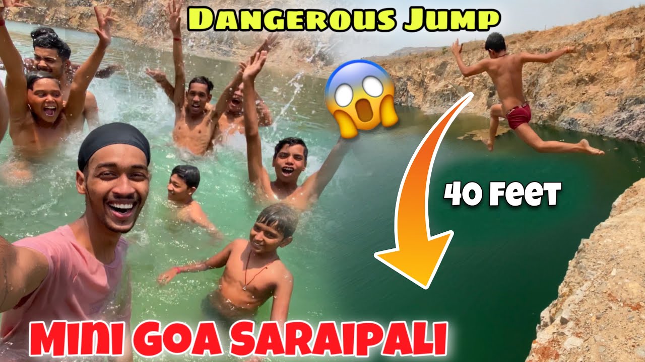 Mini Goa Saraipali😍 40 Feet Jump Risky River 😱 *Dangerous Jump* Near By ...