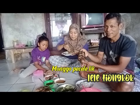Sarapan pagi sama pecel lele tiongkong+sambel trasi